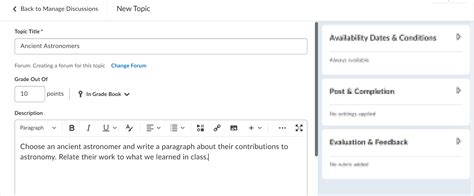 Create Discussion Forums And Topics Brightspace