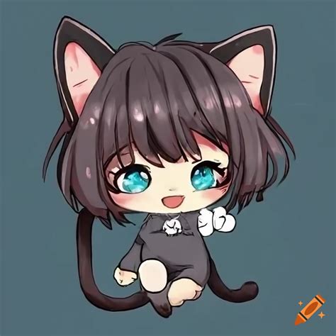 Chibi Neko Girl Drawing