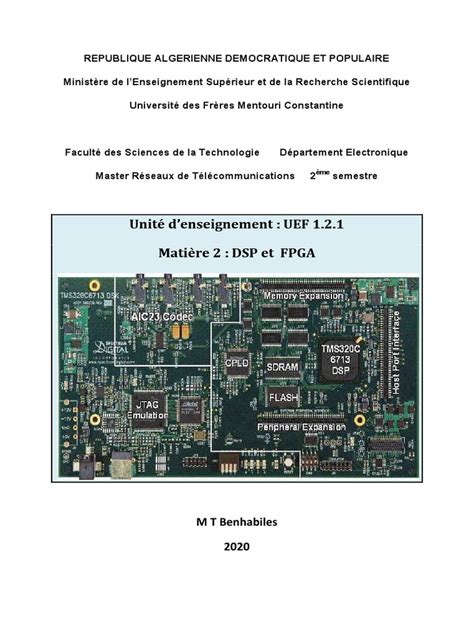 Dsp Fpga Descargar Gratis Pdf Processeur De Signal Numérique Processeur