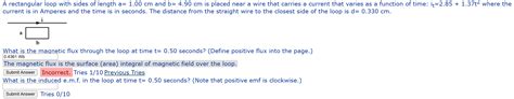 solved rectangular loop with sides of length a 1 00 cm and