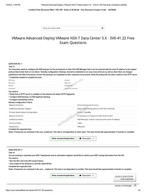 vmware advanced deploy vmware nsx t data center 3 x 3v0 41 22 free