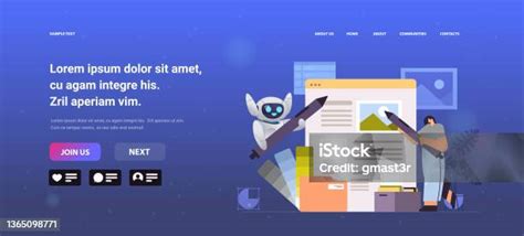 웹 사이트 Ui 인터페이스 웹 응용 프로그램 개발 프로그램 소프트웨어 최적화를 만드는 로봇 도우미와 여성 개발자 개발에 대한