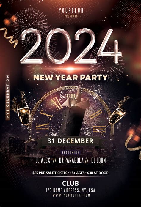 2024 New Year Flyer Template Psd By Pixelsdesign Net On Deviantart