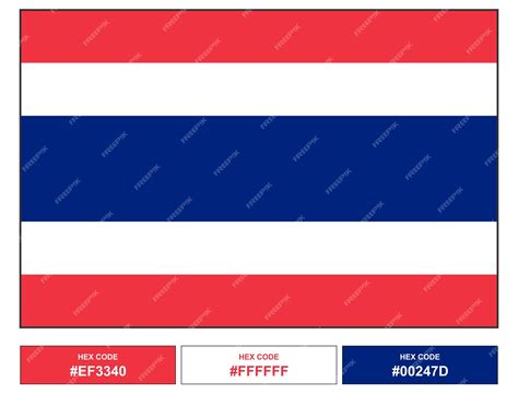 Premium Vector Vector And Hex Code Nation Flag Of Thailand
