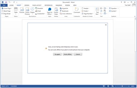 Office 2013 Error “sorry We Are Having Some Temporary Server Issues