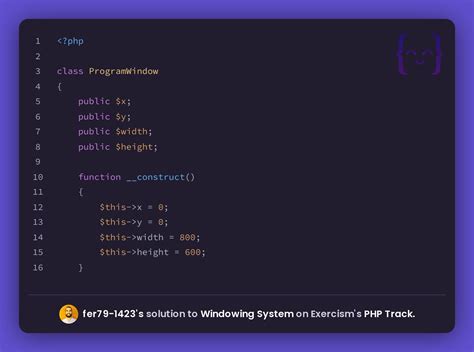 fer79 1423 s solution for windowing system in php on exercism
