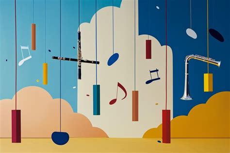 dynamic seamless pattern featuring an assortment of jazz instruments piano double bass saxophone