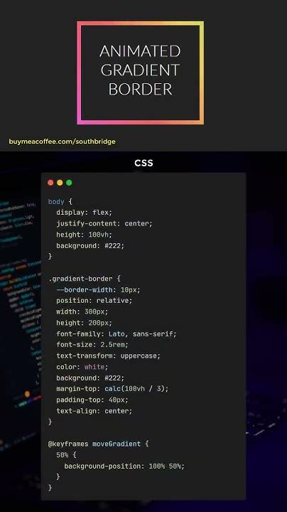 Animated Border Gradient Using Html And Css Coding Youtube