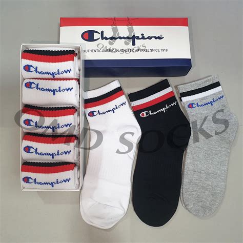 Champion Kotak Light Sport Stokin Panjang OOTD Socks Men Women Lelaki ...