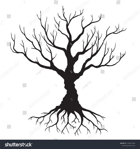Naked Trees Silhouette Hand Drawn Isolated Stock Vector Royalty Free Shutterstock