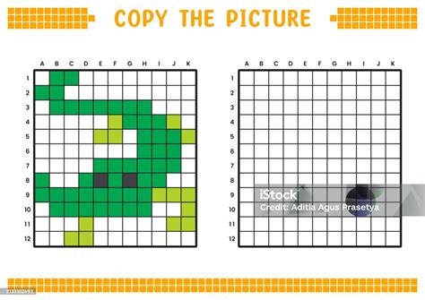 그림을 복사하고 그리드 이미지를 완성합니다 사각형으로 그리는 교육용 워크시트 셀 영역 색칠 유치원 활동 어린이 게임 만화 벡터