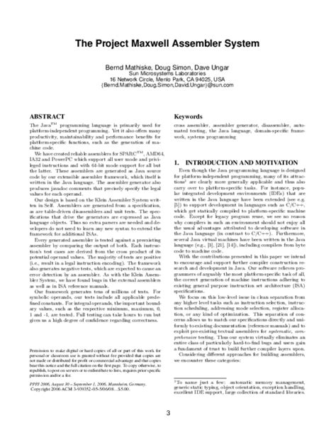 Pdf The Project Maxwell Assembler System David Ungar