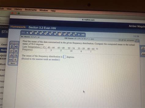 solved find the mean of the data summarized in the given