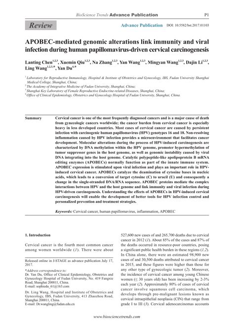 Pdf Apobec Mediated Genomic Alterations Link Immunity And Viral
