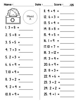 Mixed Addition And Subtraction Within 20 Worksheets Free Addition And