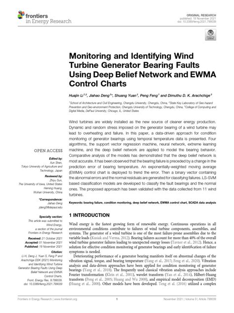Monitoring And Identifying Wind Turbine Generator Bearing Faults Using