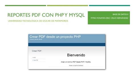 REPORTES PDF CON PHP Y MYSQL