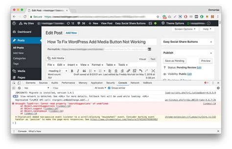 WordPress Add Media Button Not Working And How To Fix It