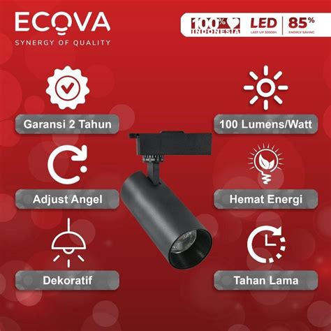 Jual Ecova Lampu Led Track Light W W W Lampu Spotlight Led Track Rell Hemat Listrik
