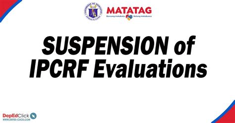 Suspension Of Ipcrf Evaluations Teachers Click