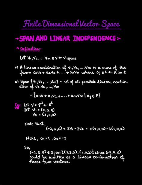 Chapter 5 Lecture Notes On Finite Dimensional Vector Spaces Span Nd Linear Independence
