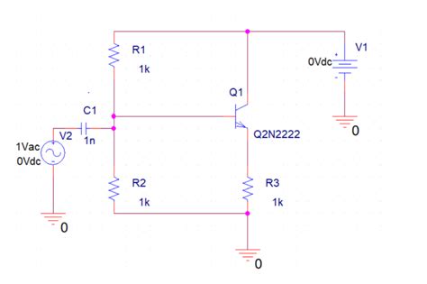 calculate the dc bias point of the transistor and the voltage gain