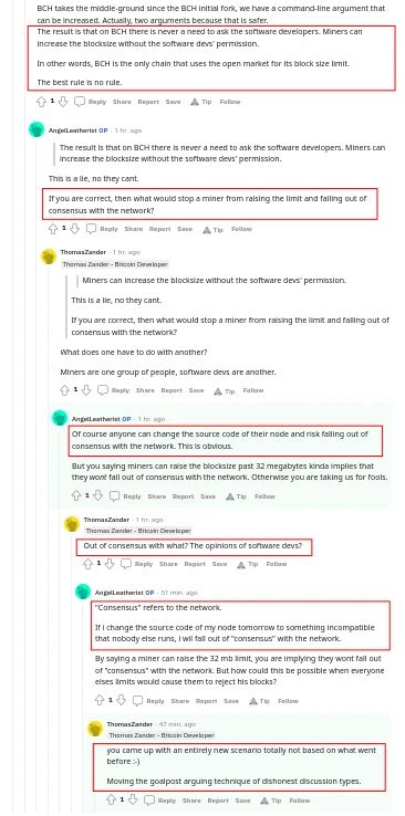 Just Got Blocked By Bch Developer Thomas Zander For Pointing Out If