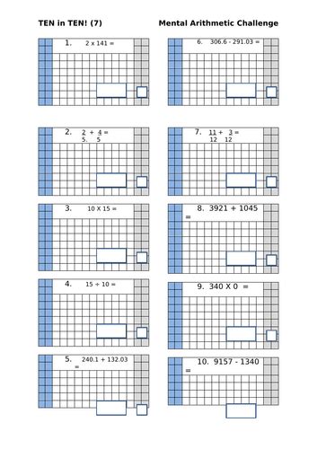 Maths Arithmetic Worksheets Year 5 Teaching Resources