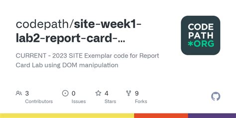 Github Codepathsite Week1 Lab2 Report Card Generator Exemplar