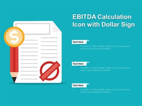 EBITDA Calculation Icon With Dollar Sign Presentation Graphics Presentation PowerPoint