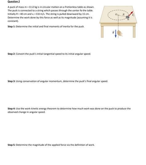 Solved A Puck Of Mass M012 Kg Is In Circular Motion On A