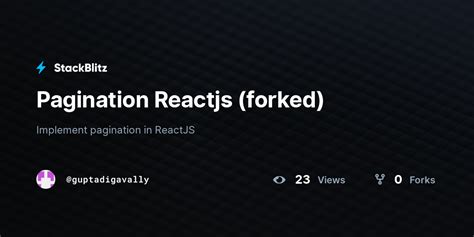 Pagination Reactjs Forked Stackblitz