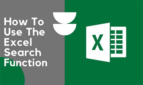 How To Use The Excel Search Function Earn And Excel