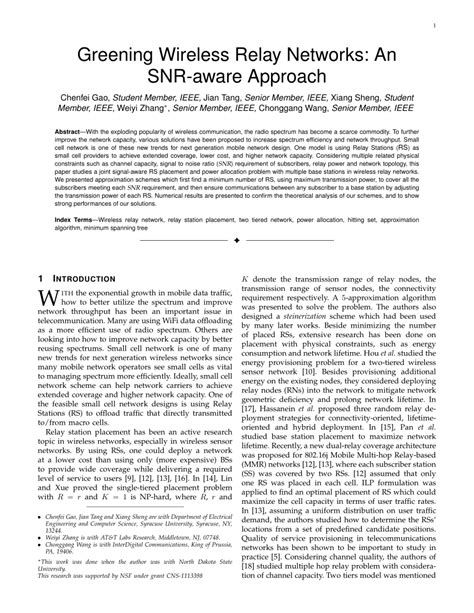 Pdf Greening Wireless Relay Networks An Snr Aware Approach