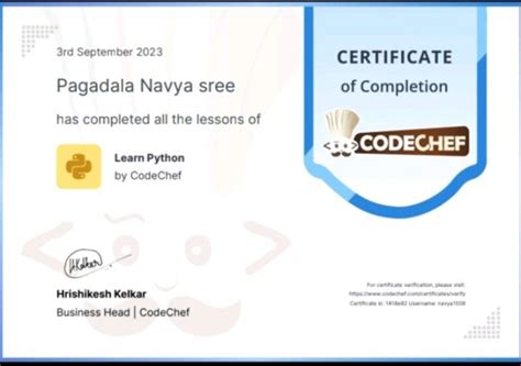 Pagadala Navya Sree On Linkedin Successfully Completed Python Course