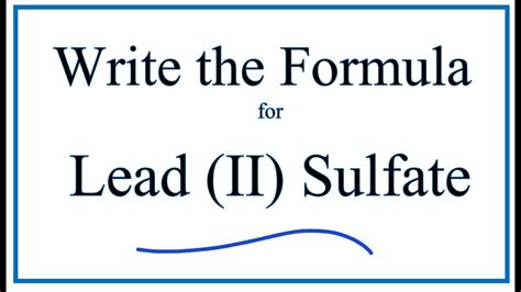 Lead Sulfate Formula At Nate Hocking Blog