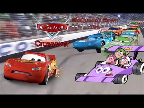 Pixar Cars Crossover Mcqueens Blown Tire Youtube