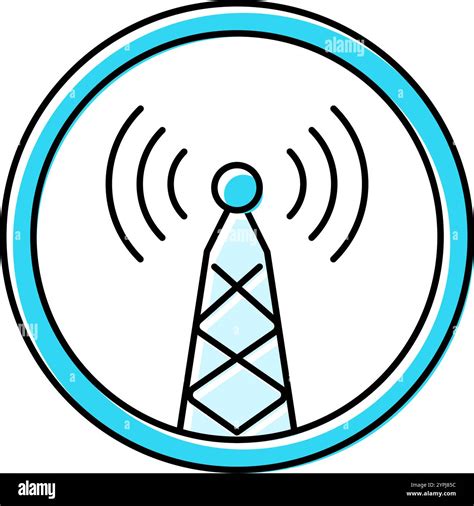 Electromagnetic Interference Label Color Icon Vector Illustration Stock