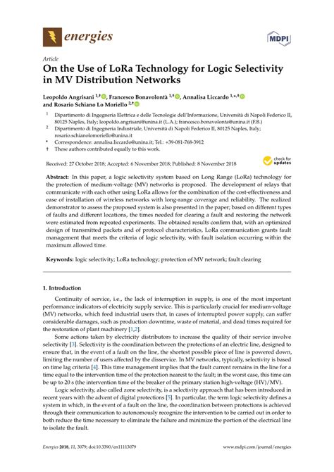 pdf on the use of lora technology for logic selectivity in mv