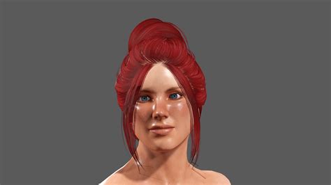 Sexy Topless Redhead 3d Model Turbosquid 2403894
