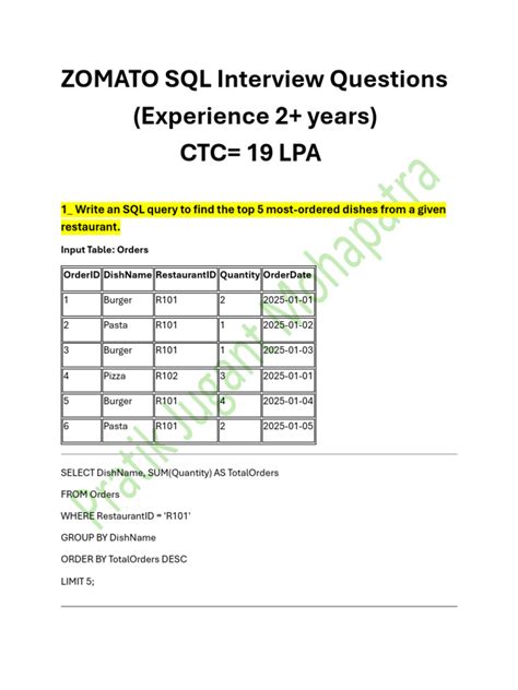 Zomato Interview Questions Pdf Database Index Computer Data