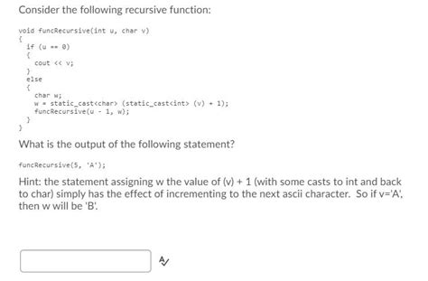 Solved Consider The Following Recursive Function Void