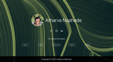 GitHub Atharvanaphade NextJS Portfolio Template Portfolio Website