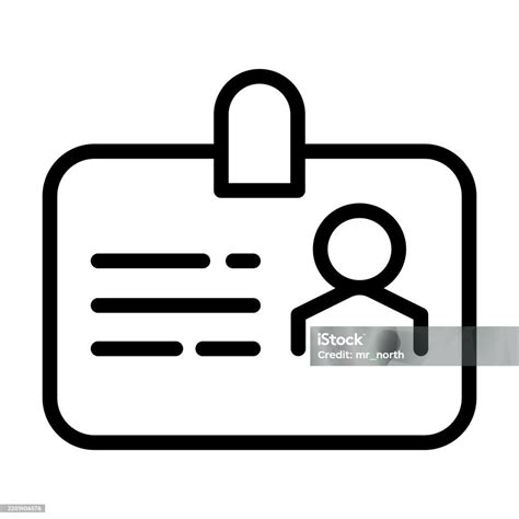 직원 Id 카드 아이콘 얇은 선 스타일 벡터 일러스트 레이 션 그래픽 디자인 고립 색상에 대한 스톡 벡터 아트 및 기타 이미지 고립 색상 디자인 요소 로고 Istock