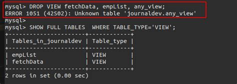 Mysql Drop View Mysqlcode