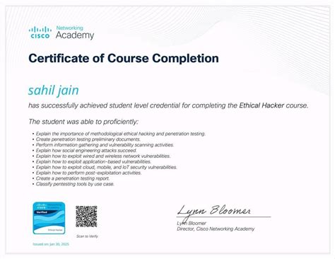 Sahil Jain On Linkedin Ciscocertification Ethicalhacking Cybersecurity Vit Techcareer…
