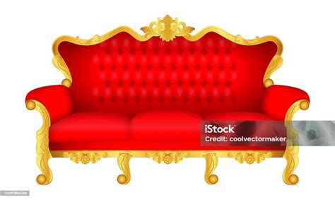 럭셔리 왕좌 의자 세트 황금색 고립 또는 빨간색 웨딩 의자 로얄 골든 Eps 벡터 3차원 형태에 대한 스톡 벡터 아트 및 기타 이미지 3차원 형태 가구 가구점