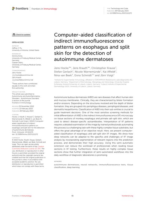 Pdf Computer Aided Classification Of Indirect Immunofluorescence Patterns On Esophagus And