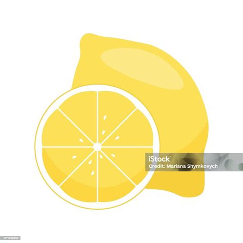 신선한 레몬 과일 흰색에 고립 된 잎이있는 레몬 벡터 일러스트 레이 션 감귤류 과일에 대한 스톡 벡터 아트 및 기타 이미지