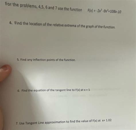solved for the problems 4 5 6 and 7 use the function
